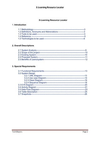 E learning resource Locator Project Report (J2EE) | PDF