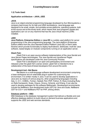 E learning resource Locator Project Report (J2EE) | PDF