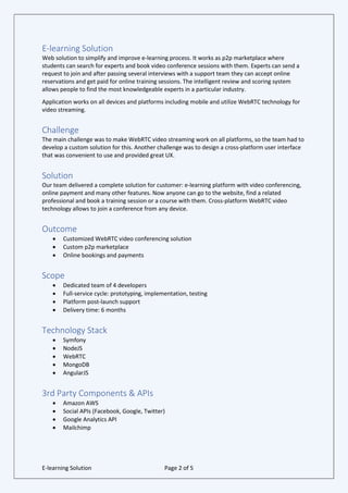 E-learning Solution | PDF