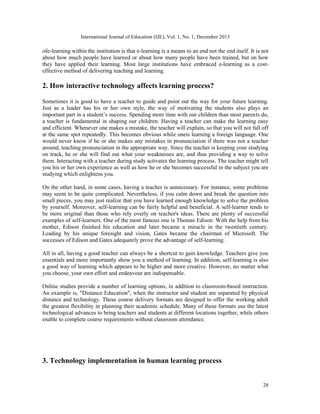 E-LEARNING TECHNOLOGIES AND HUMAN LEARNING PROCESS | PDF