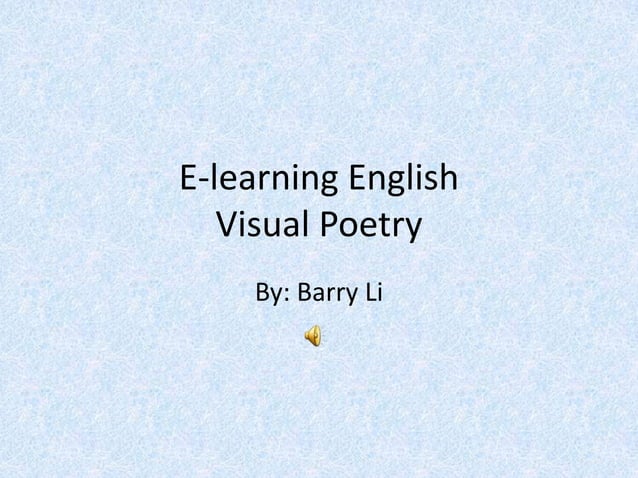 E learning visual poem | PPT