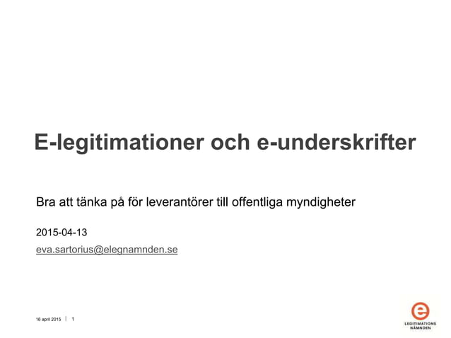 E-legitimationer | PPT