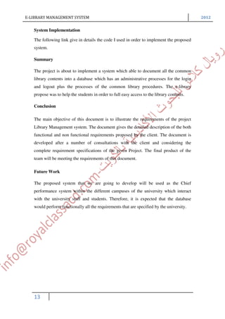 E-library mangament system | PDF