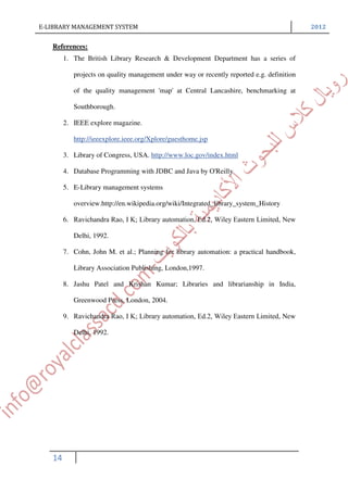 E-library mangament system | PDF