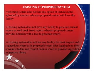 E library mangment system presentation | PDF