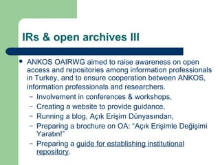 The Open Access Movements in Turkey and its Effects to Turkish Library ...