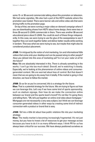 E-LOAN Imran Khan Gets "Radically Simple" - Cover Story on JFAM 2007 Issue | PDF