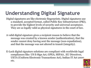 E lock digital signatures | PPT