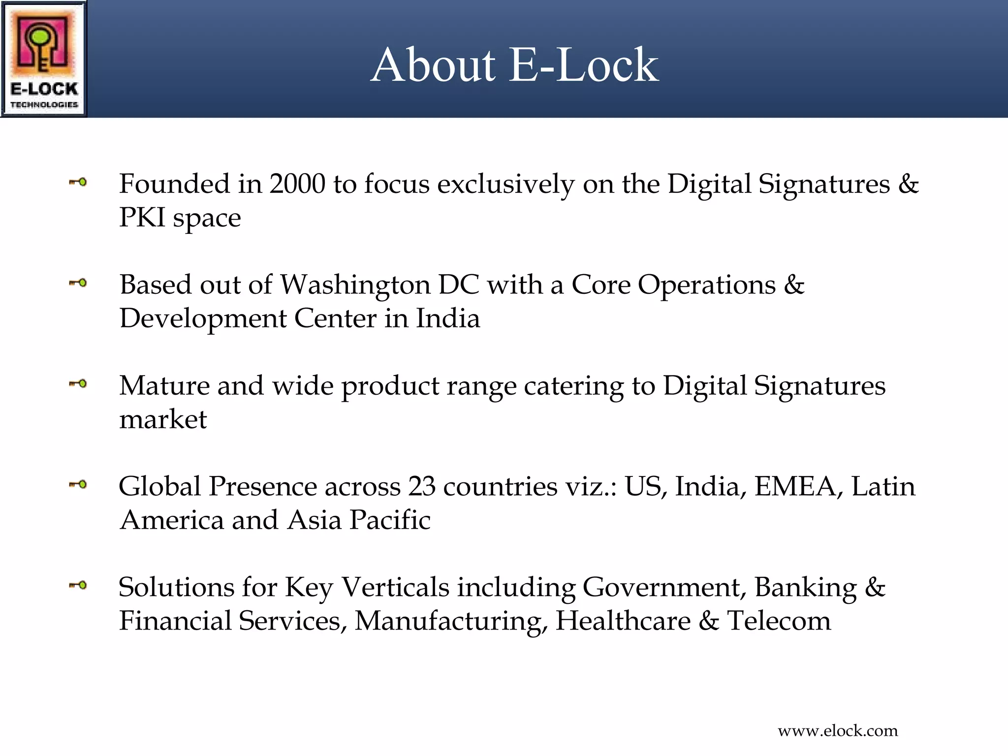 E-Lock digital signature solutions | PPT