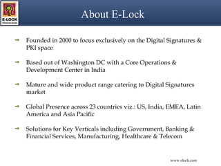 E-Lock digital signature solutions | PPT