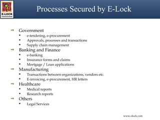 E-Lock digital signature solutions | PPT