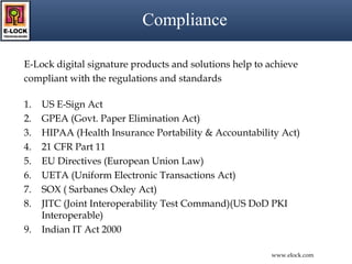 E-Lock digital signature solutions | PPT
