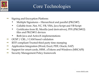 E-Lock digital signature solutions | PPT