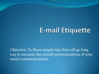 E- mail Etiquettes | PPT
