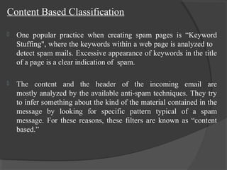 E mail image spam filtering techniques | PPT
