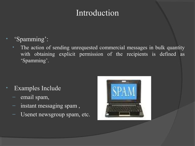 E mail image spam filtering techniques | PPT | Email | Internet