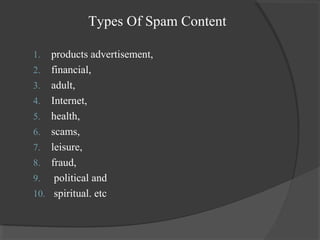 E mail image spam filtering techniques | PPT
