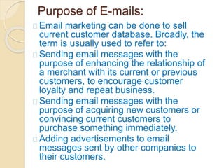 E mail marketing | PPTX