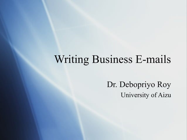 Introduction to Business Emails | PPT