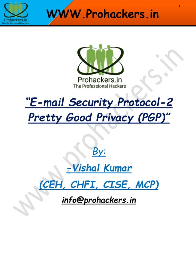 E-mail Security Protocol - 2 Pretty Good Privacy (PGP) | PDF | Email ...