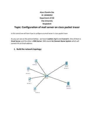 Email server configuration on cisco packet tracer | PDF