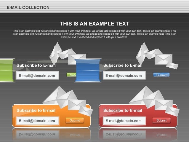 E-mail Shapes for PowerPoint by PoweredTemplate.com