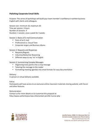 Corporate Email Writing Workshop | PDF