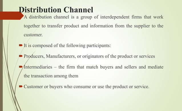 Distribution Channels and Marketing Intermediary in E marketing | PPTX ...