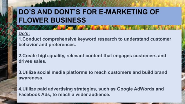 E-Marketing Strategies For Sale Of Flowers By Haroon Nazir.pptx