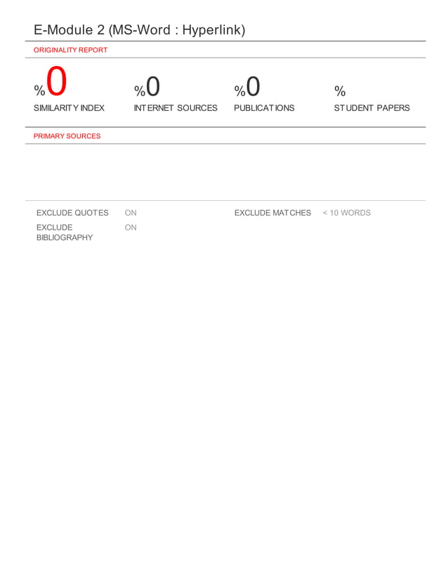 E-Module 2 (MS-Word : Hyperlink) | PDF