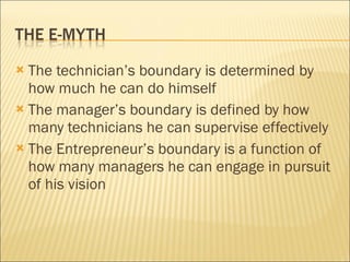 E-Myth Revisited | PPT