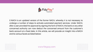 Streamlining Payments: A Guide To Understanding e-NACH And How It Works | PDF | Credit Cards ...