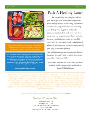 E newsletter | PDF | Children\'s Health | Healthy Living