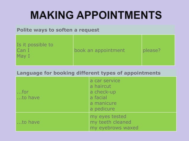 Make And Change Appointments And Arrangements | PPTX
