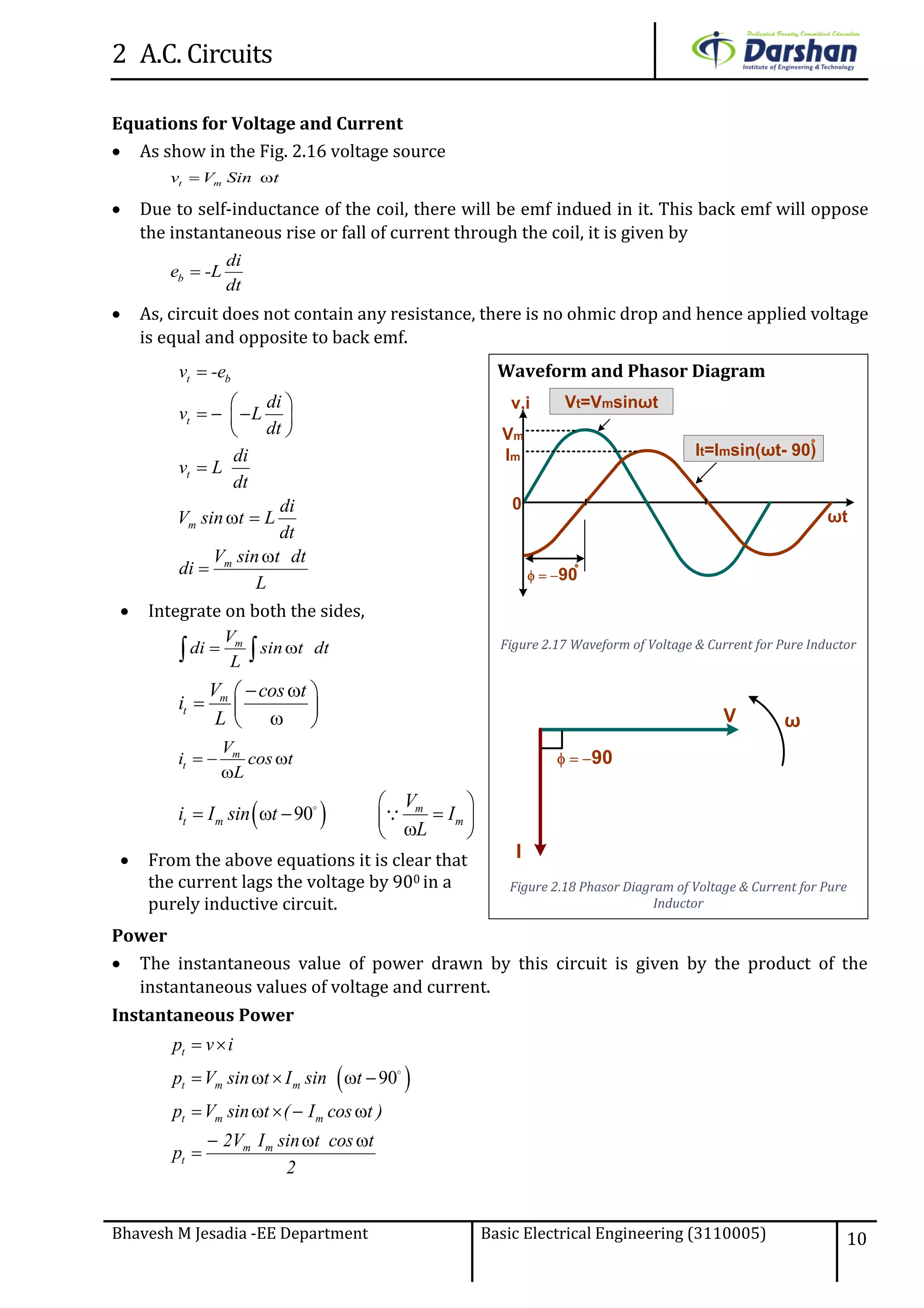 Basic Electrical Engineering- AC Circuit | PDF