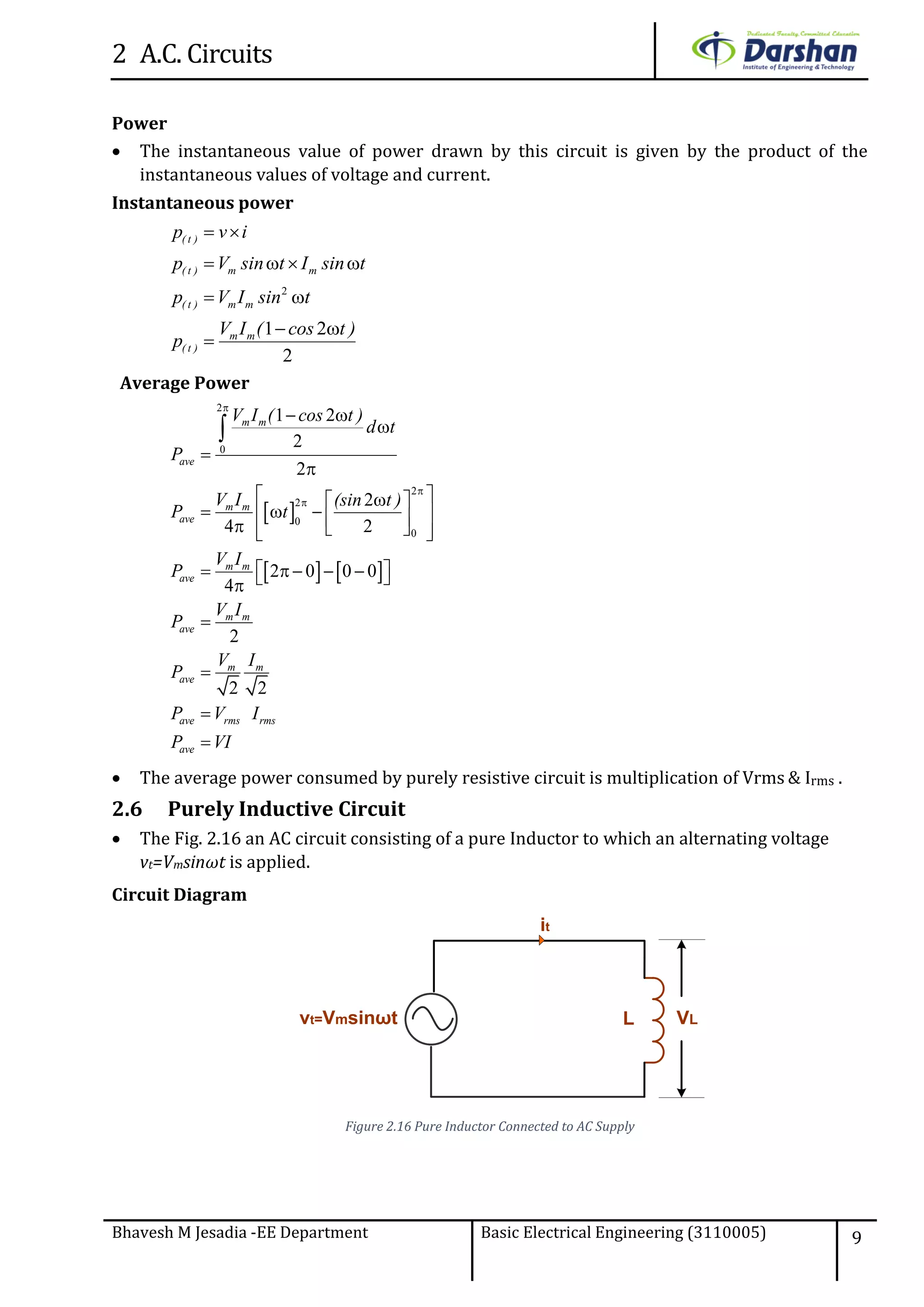 Basic Electrical Engineering- AC Circuit | PDF