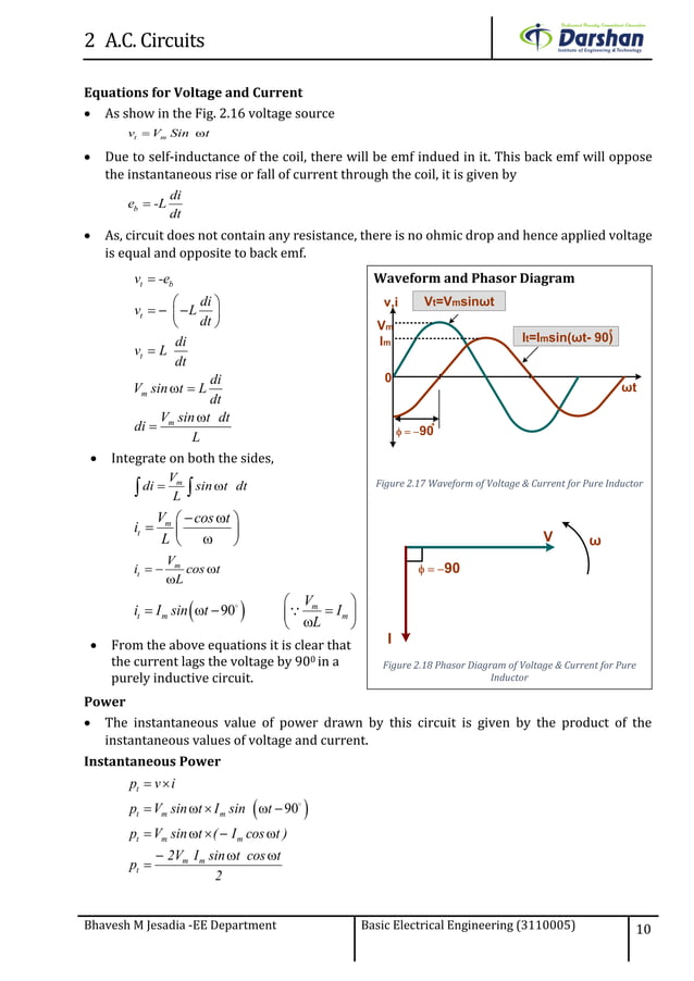 Basic Electrical Engineering- AC Circuit | PDF | Physics | Science