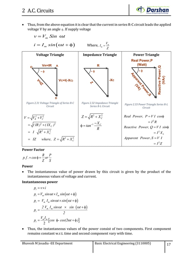 Basic Electrical Engineering- AC Circuit | PDF | Physics | Science