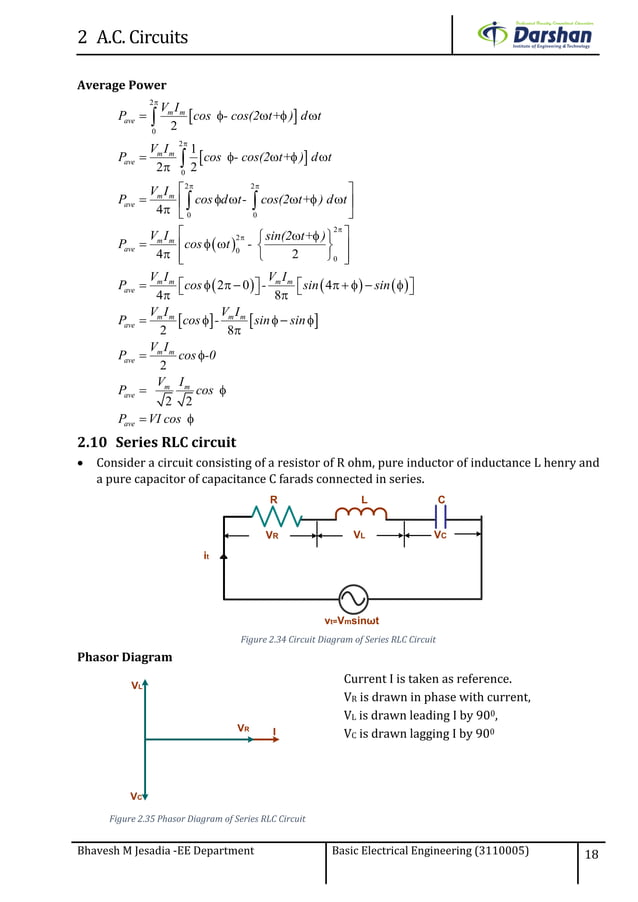 Basic Electrical Engineering- AC Circuit | PDF | Physics | Science
