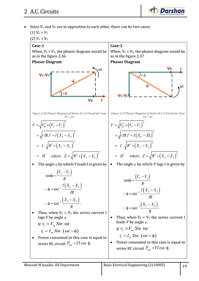 Basic Electrical Engineering- AC Circuit | PDF | Physics | Science
