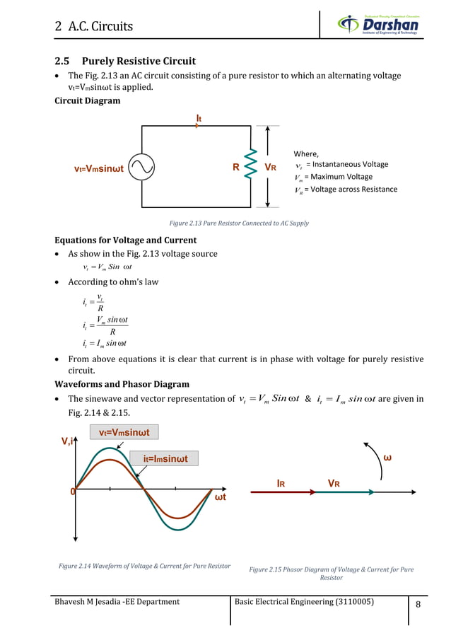 Basic Electrical Engineering- AC Circuit | PDF | Physics | Science