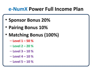 eNumX 100% Income Plan | PPT