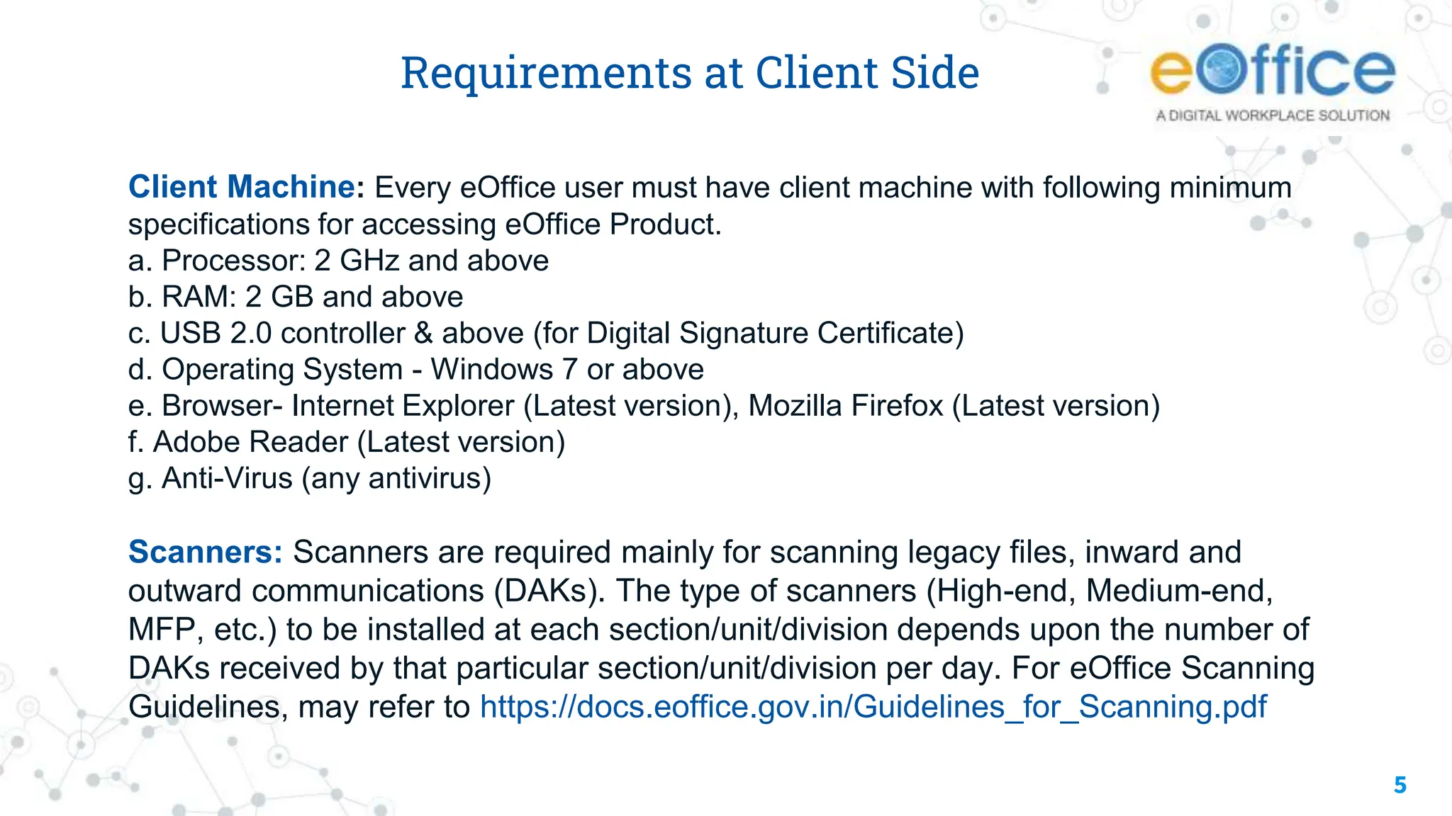 e-Office Presentation For Tranning Purpose | PPTX | Computing | Technology & Computing
