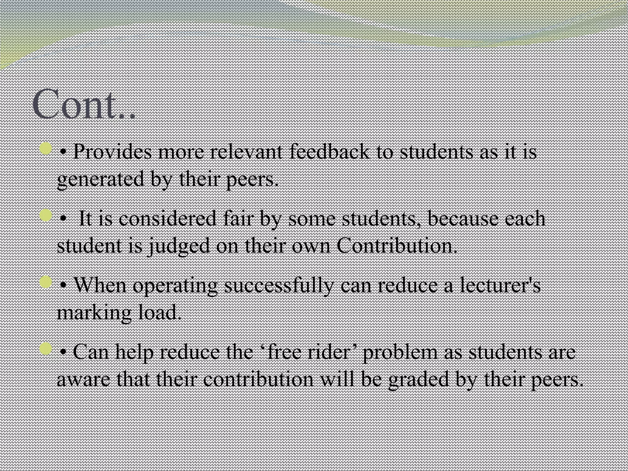 self and peer. evaluation | PPT