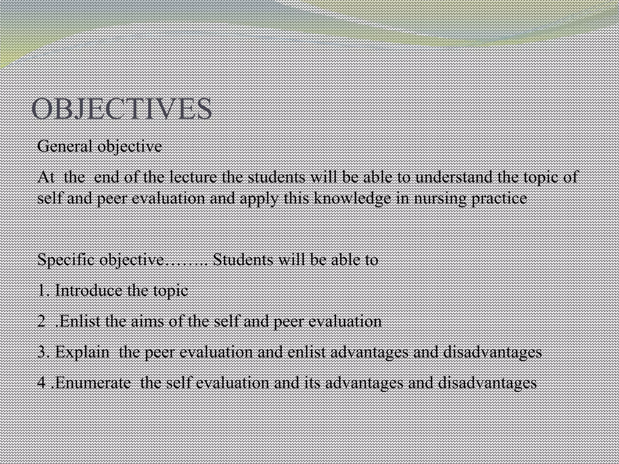 self and peer. evaluation | PPT