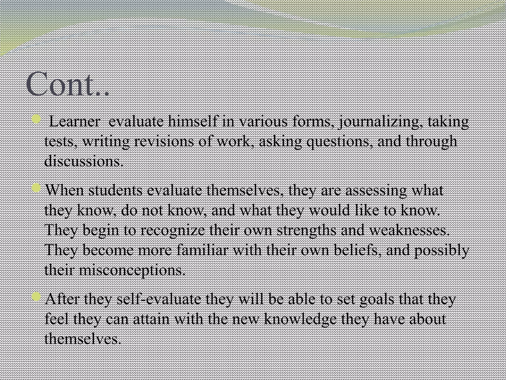 self and peer. evaluation | PPT