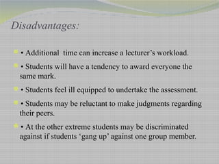 self and peer. evaluation | PPT