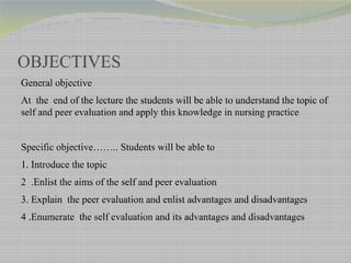 self and peer. evaluation | PPT