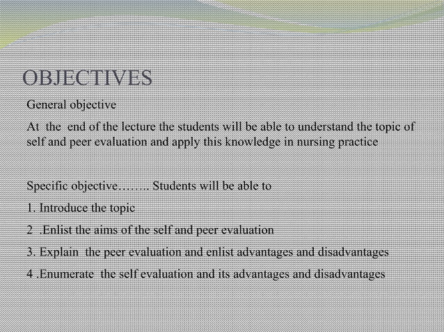 self and peer. evaluation | PPT