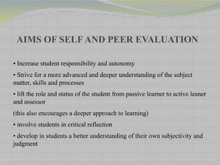 self and peer. evaluation | PPT